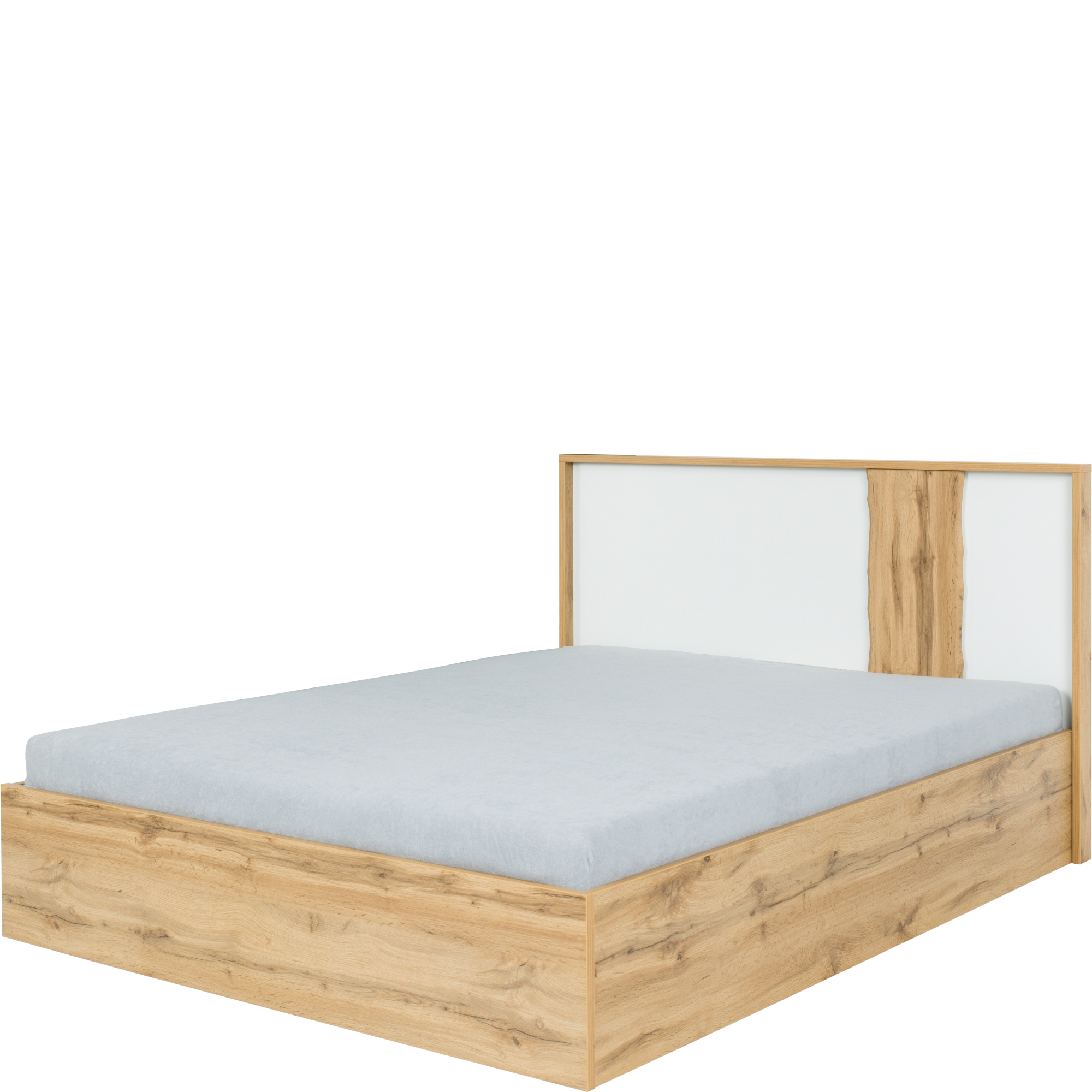 Łóżko 180 x 200 z pojemnikiem i oświetleniem * Wood | i-MEBLE.eu