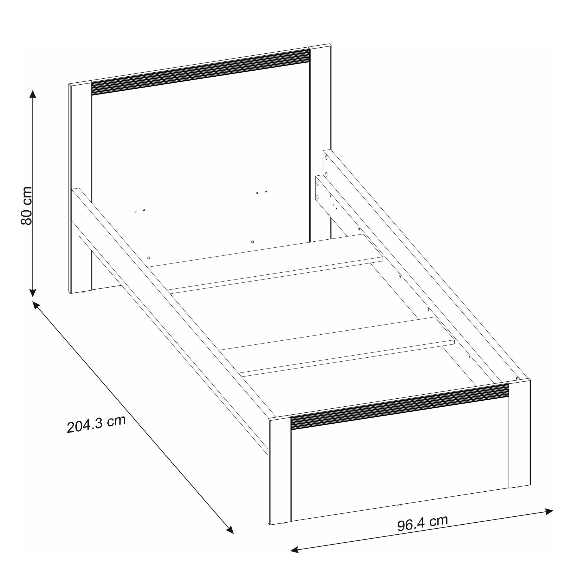 Łóżko młodzieżowe 90 x 200 LLOZ01 * Dali Ash * Lilo | i-MEBLE.eu